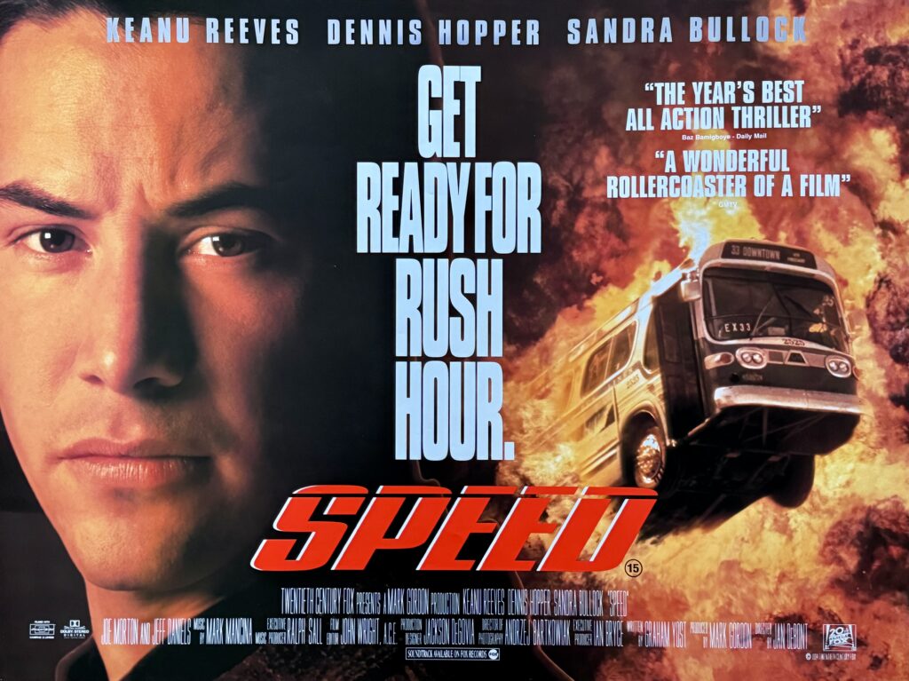 Original Speed Movie Poster - Keanu Reeves - Sandra Bullock