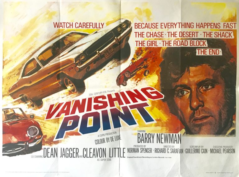 Original Vanishing Point Movie Poster - Barry Newman - Dean Jagger