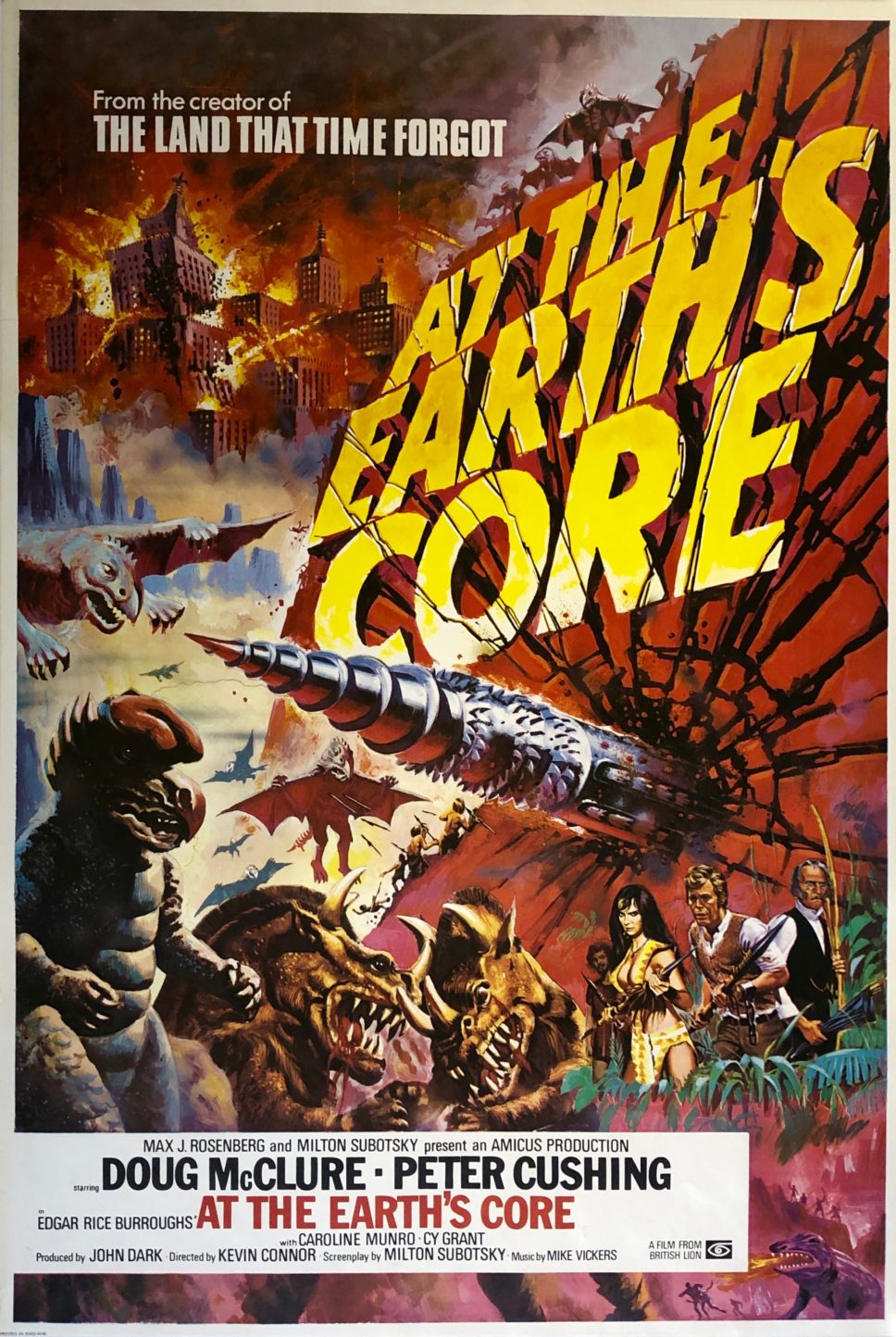 At The Earth's Core Movie Poster - Rare Film Poster - Fantasy - Adventure