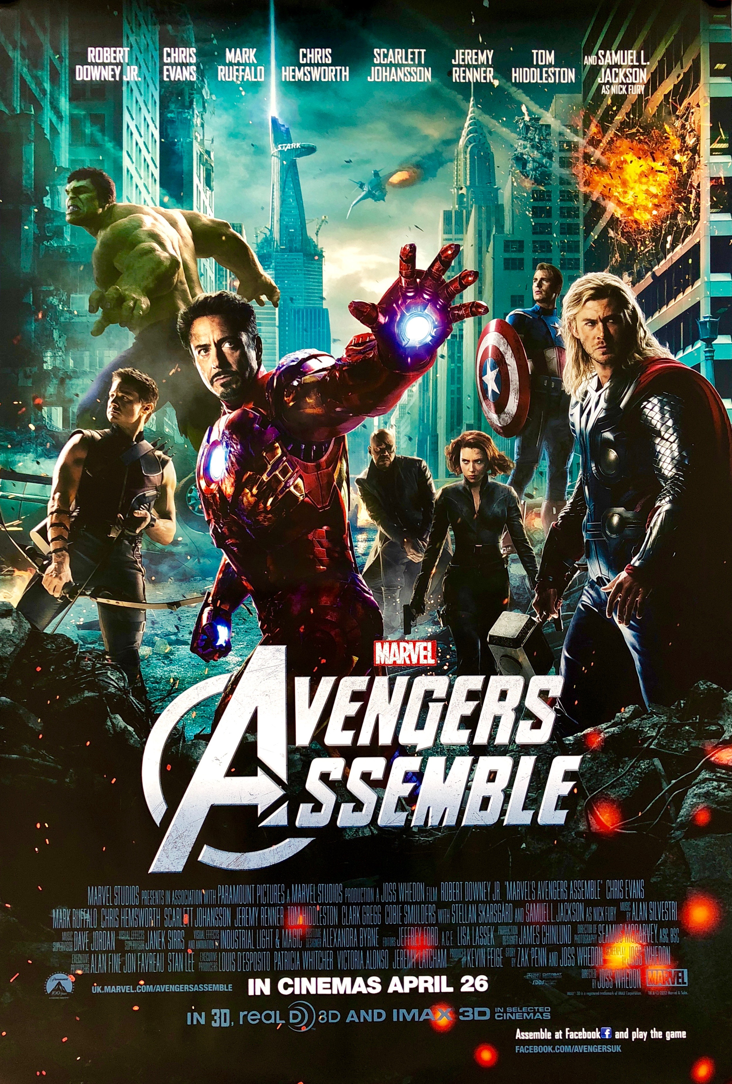 Sammeln Kunst Antiquit ten Kunst Avengers Assemble Movie Poster 