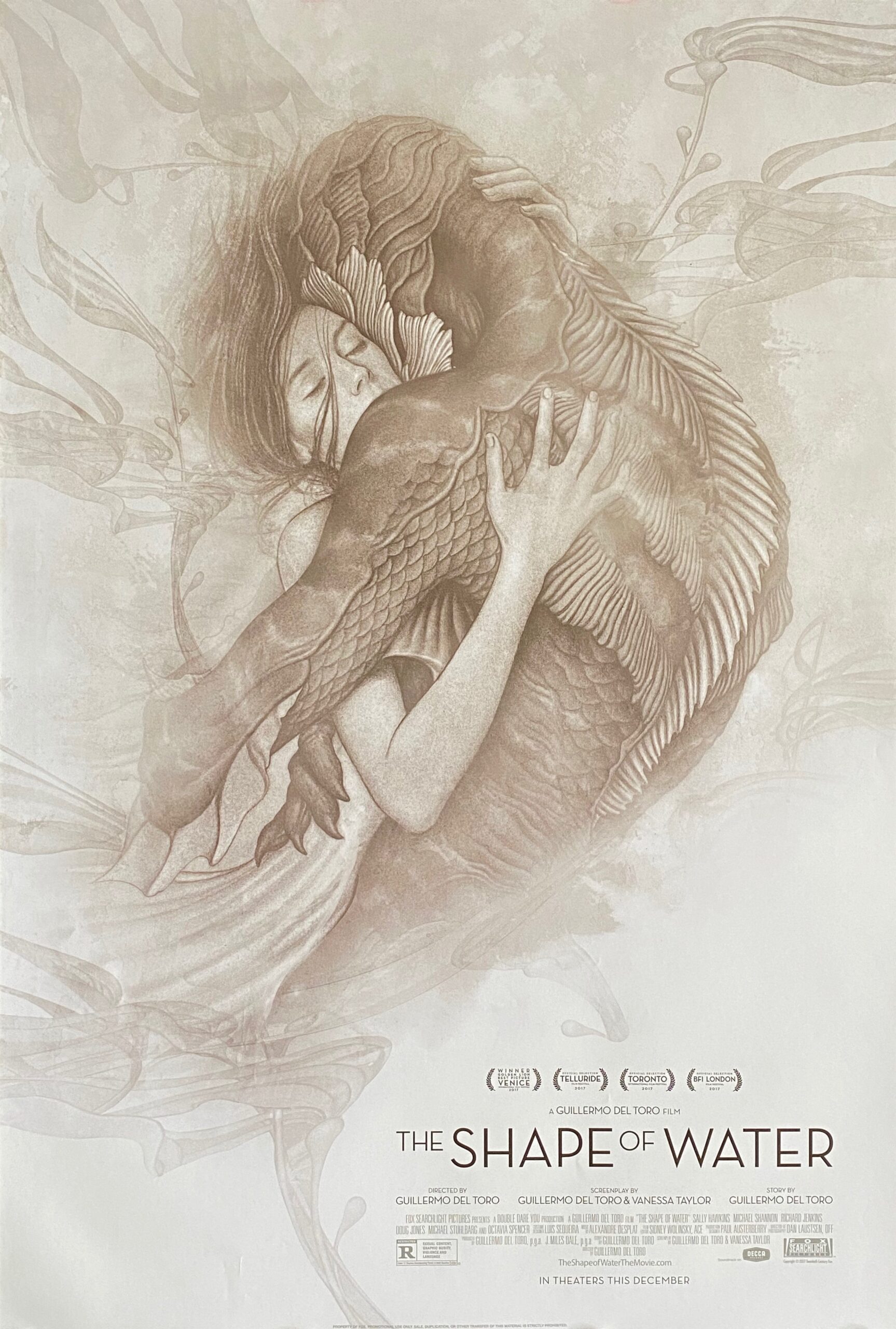 The Shape of Water Movie Poster - Guillermo Del Toro - Sci Fi - Romance