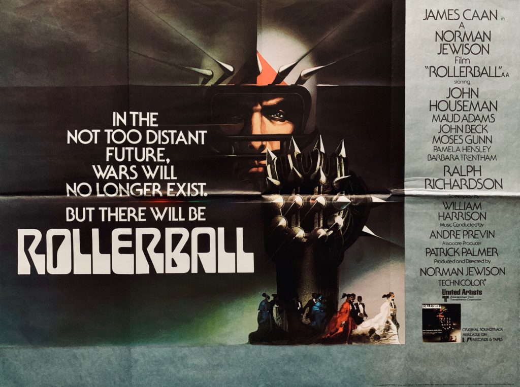 Original Rollerball Movie Poster - James Caan - Sport - Sci Fi - Bob Peak
