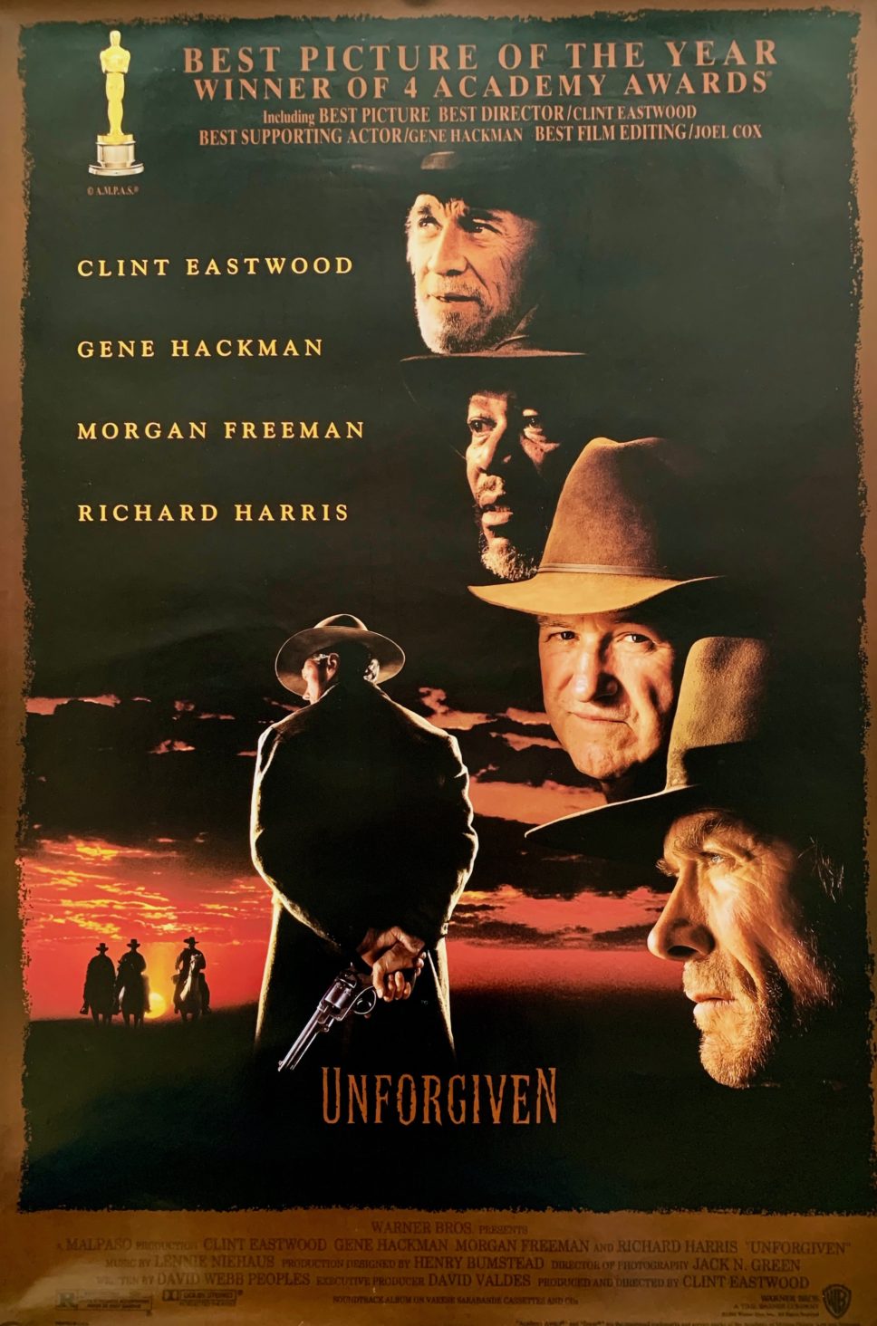 Original Unforgiven Movie Poster - Clint Eastwood - Western - Oscar