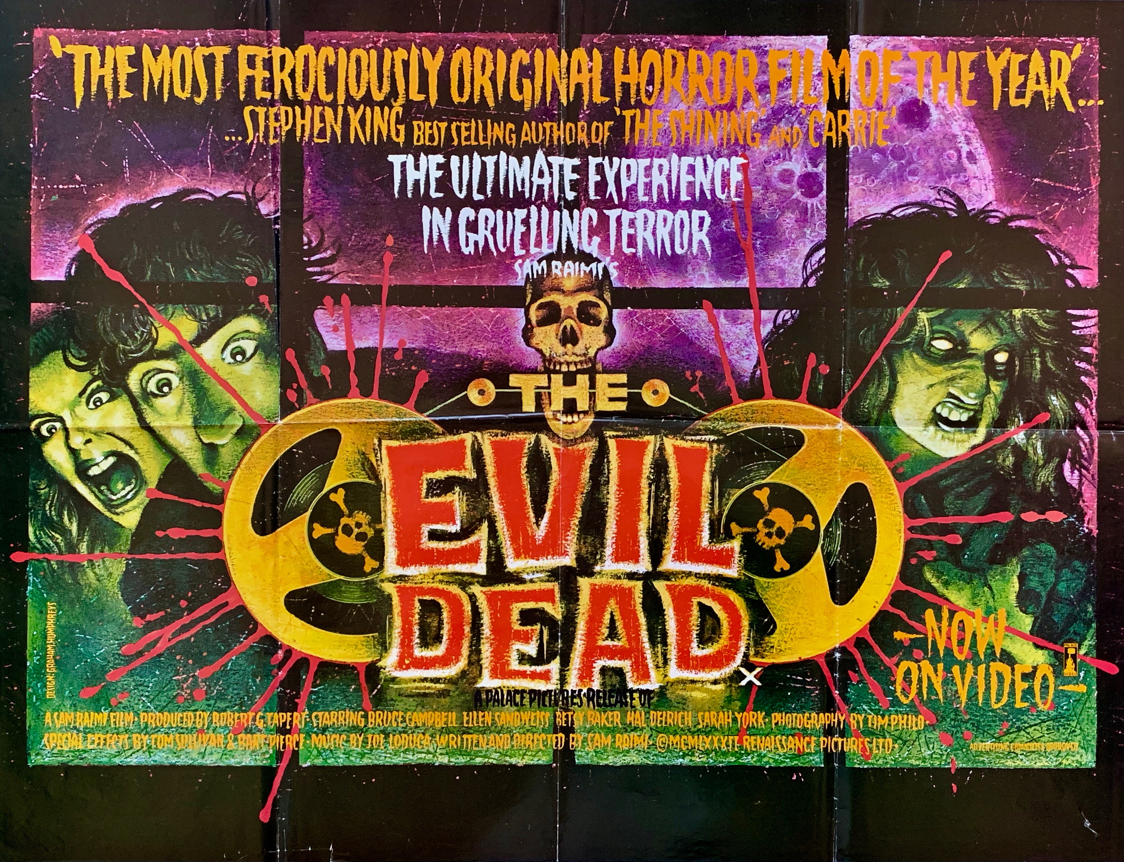 Original Evil Dead Movie Poster Horror Sam Raimi Bruce Campbell Original Evil Dead Movie Poster Horror Sam Raimi Bruce Campbell