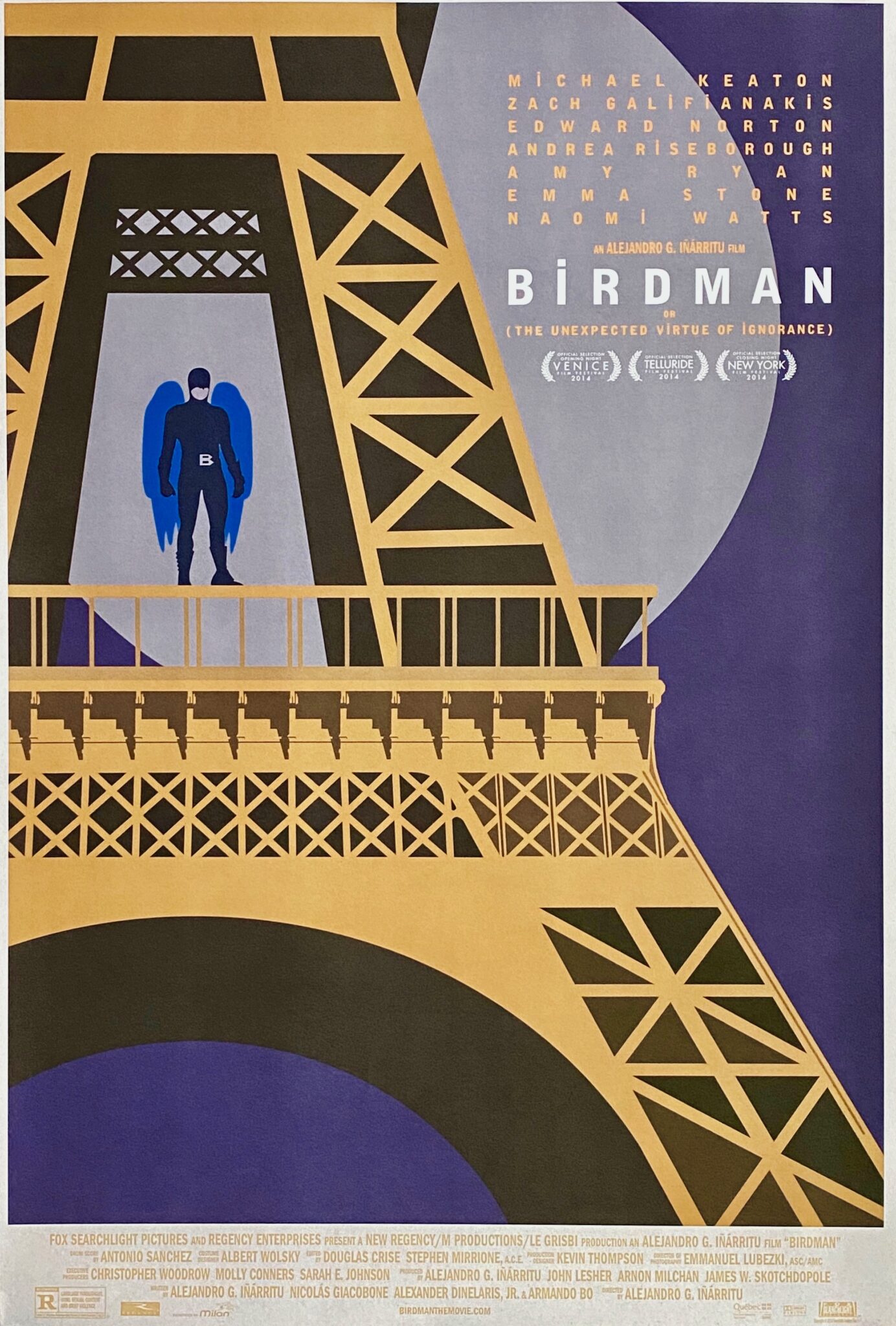 Original BiRDMAN Movie Poster - Michael Keaton - Alejandro G. Inarritu