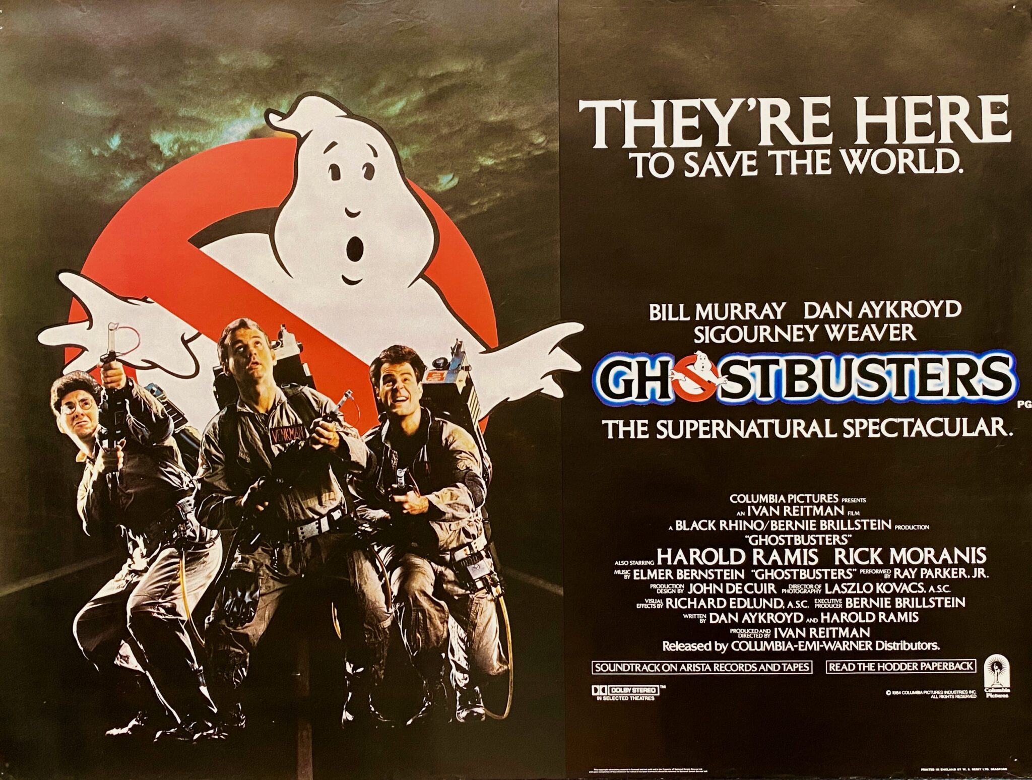 Original Ghostbusters Movie Poster - Bill Murray - Ivan Reitman - Comedy