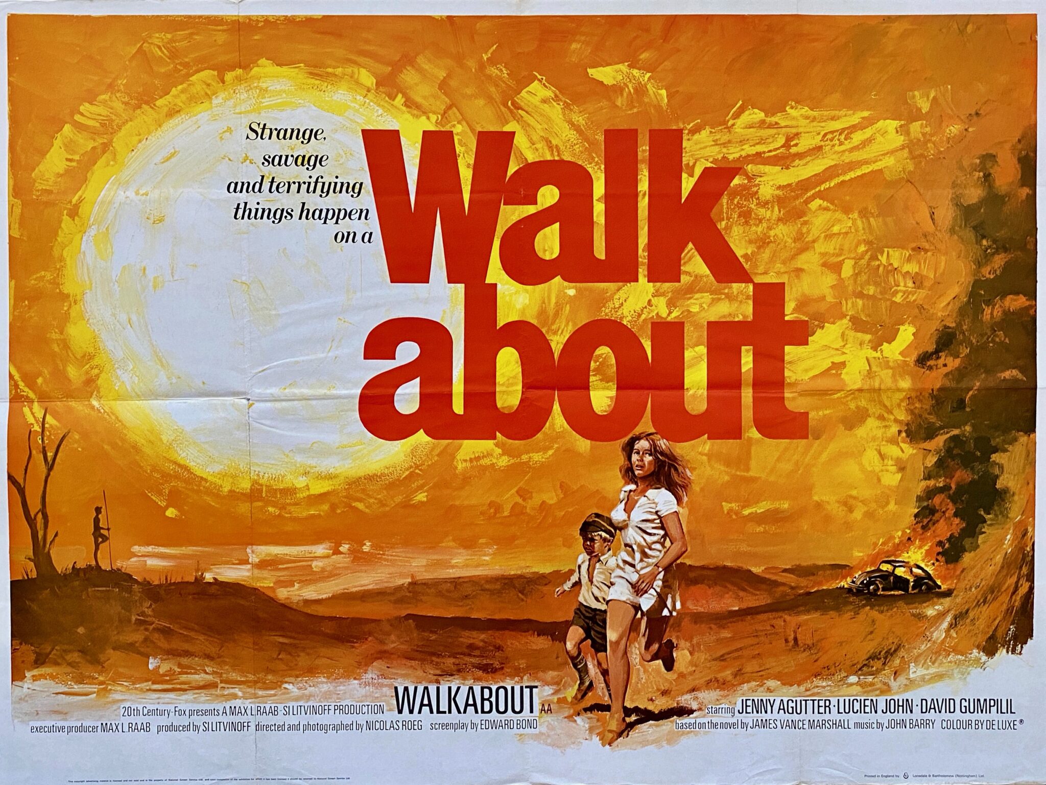 Original Walkabout Movie Poster - Nicolas Roeg - Jenny Agutter - Australia
