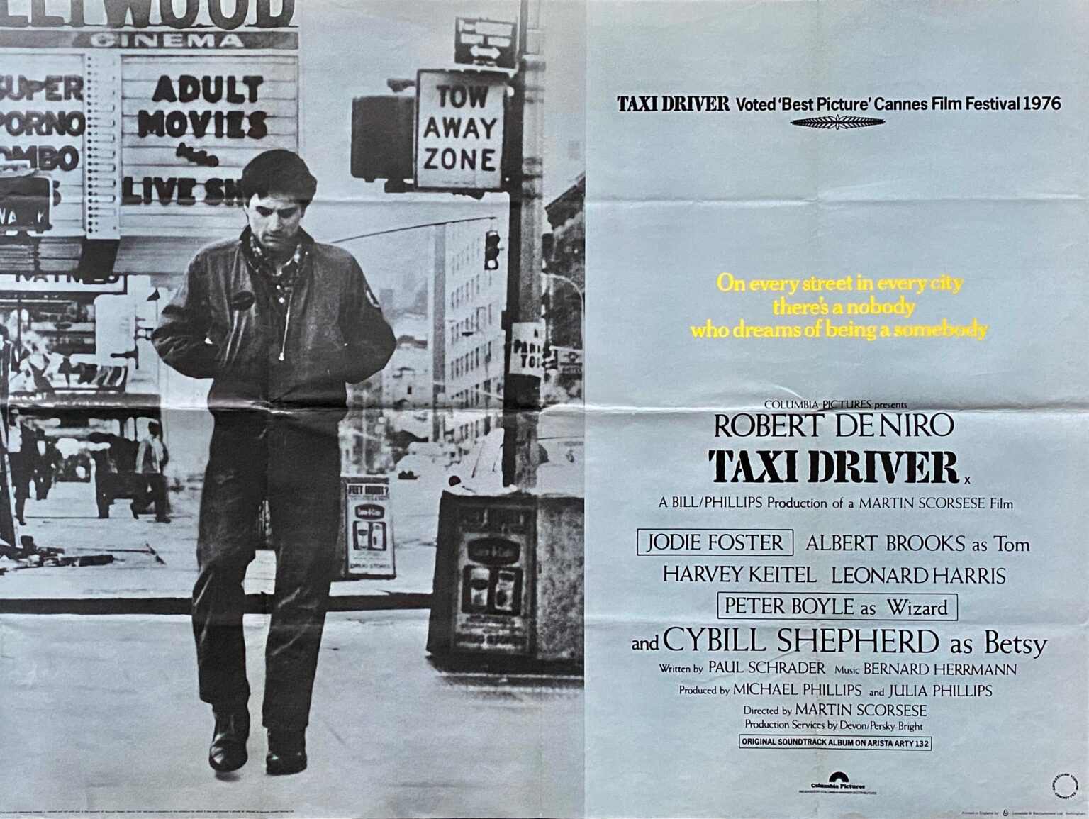 Original Taxi Driver Movie Poster - Robert De Niro - Martin Scorsese