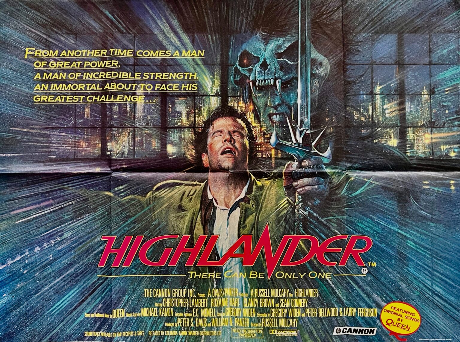 Original Highlander Movie Poster - Sean Connery - Christopher Lambert