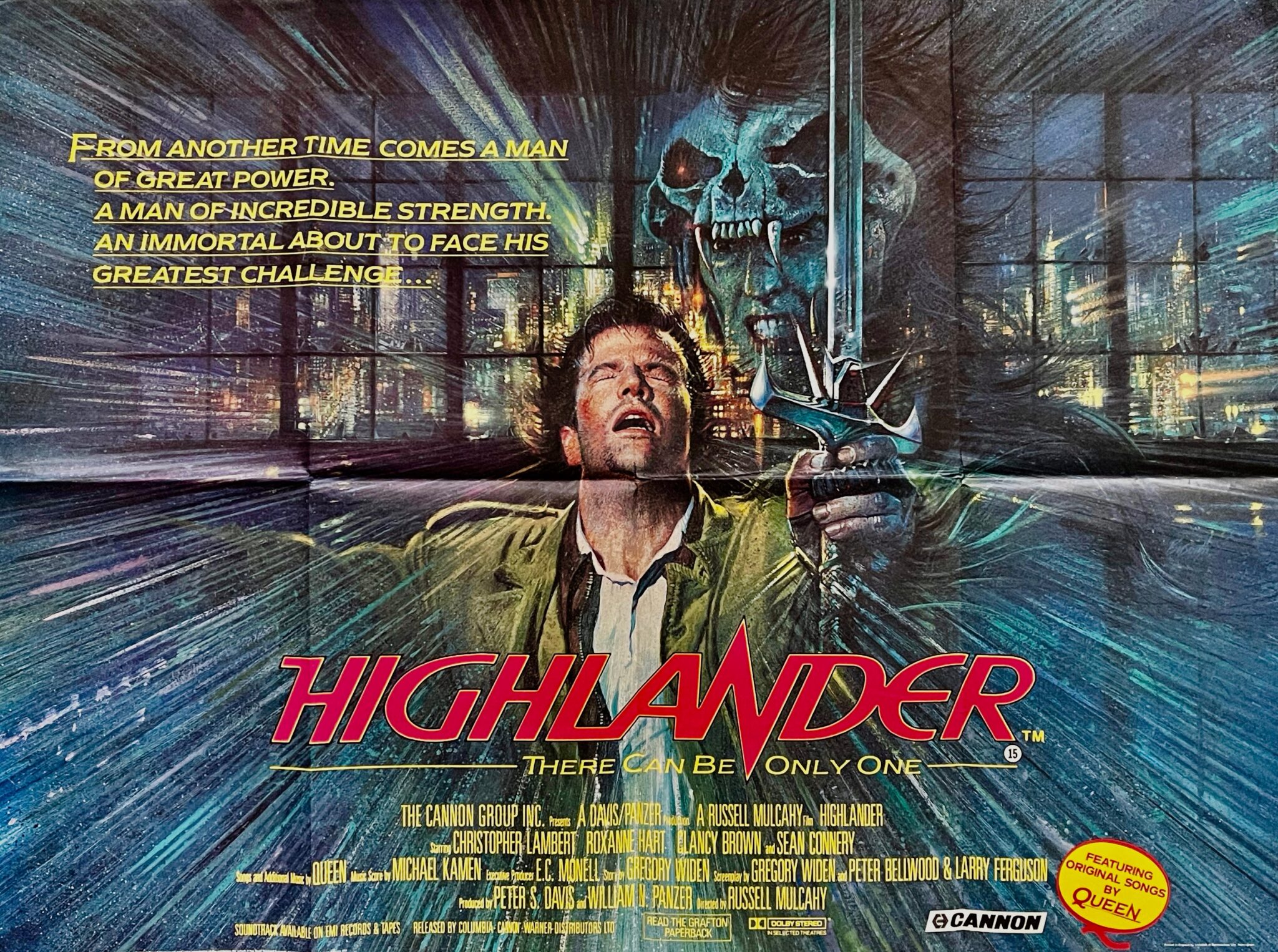 Original Highlander Movie Poster - Sean Connery - Christopher Lambert