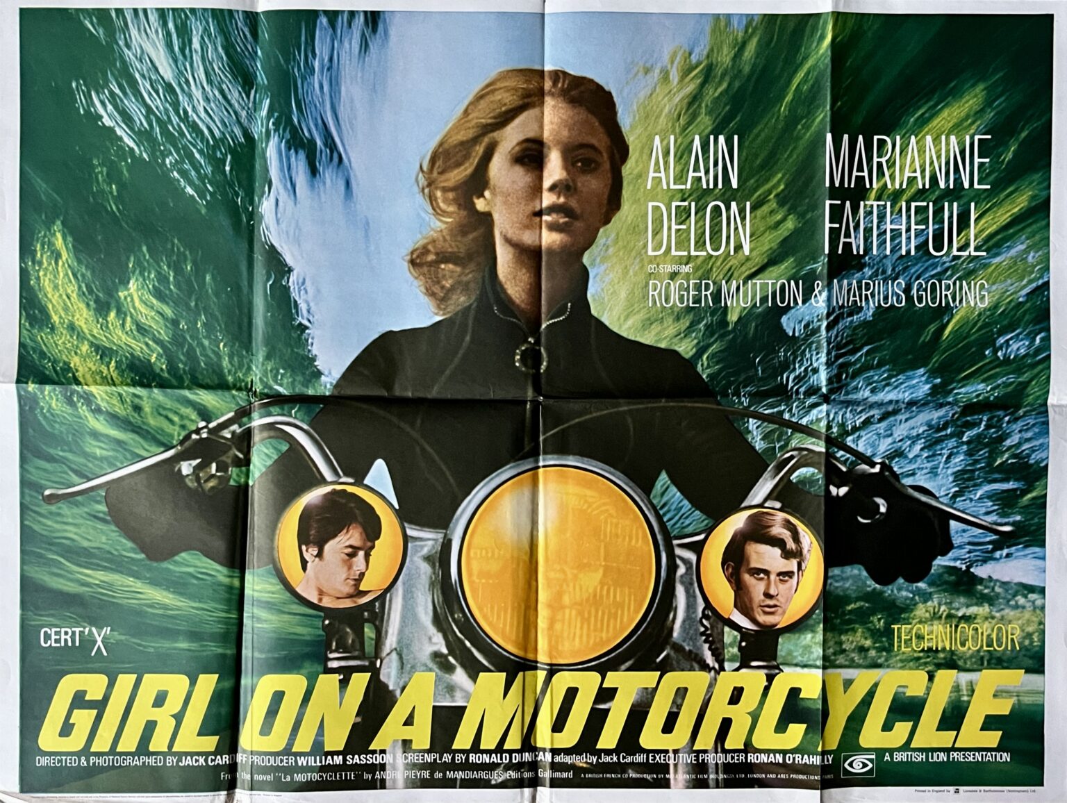 Original Girl on a Motorcycle Movie Poster - Marianne Faithfull