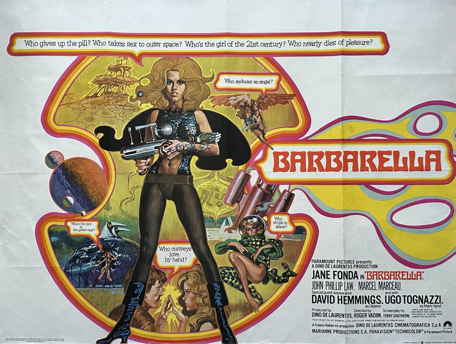 Original Barbarella Movie Poster - Jane Fonda - Roger Vadim