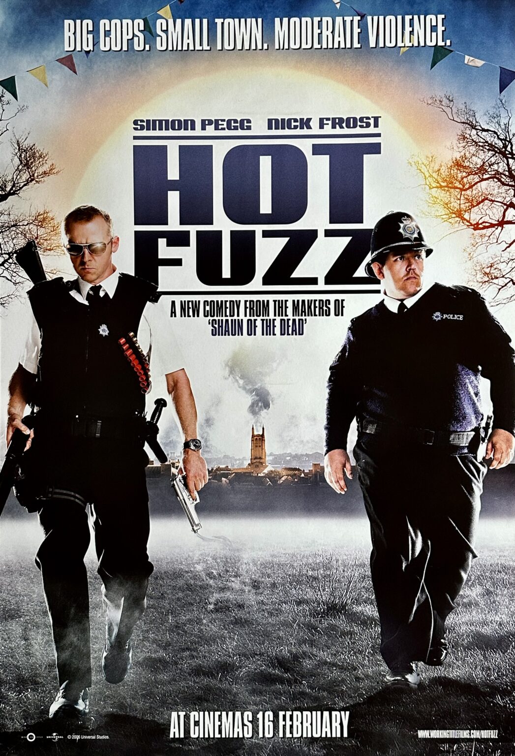 Original Hot Fuzz Movie Poster - Edgar Wright - Simon Pegg