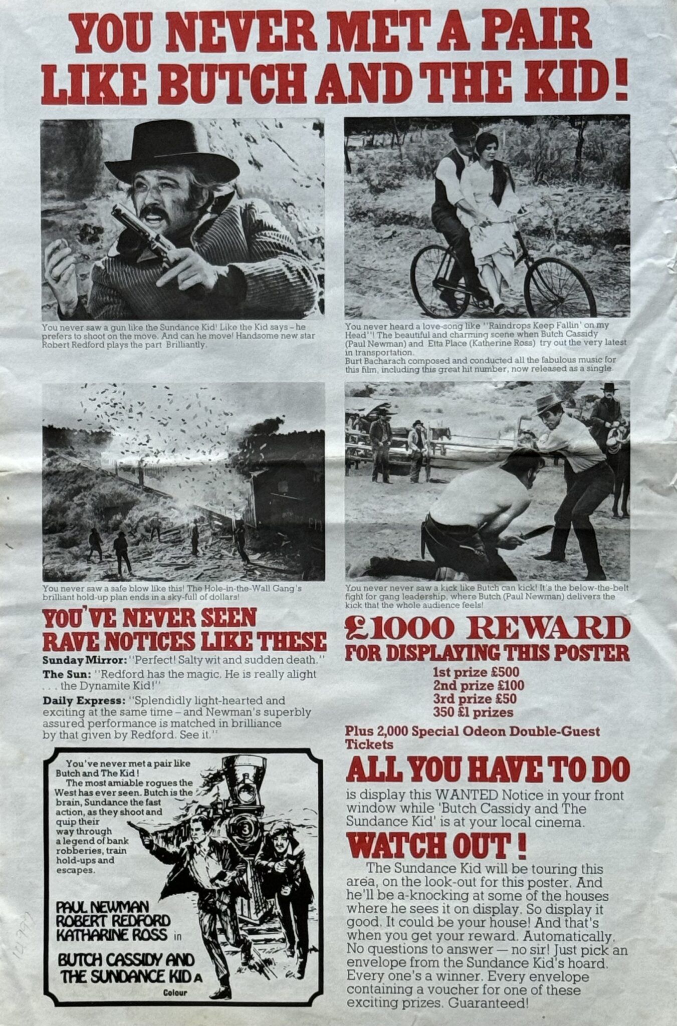 Original Butch Cassidy and the Sundance Kid Movie Poster