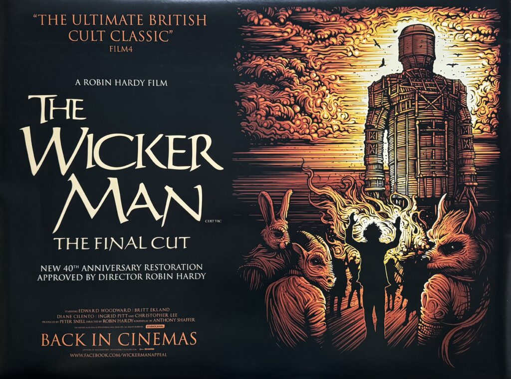 Original The Wicker Man Movie Poster - Christopher Lee - Horror