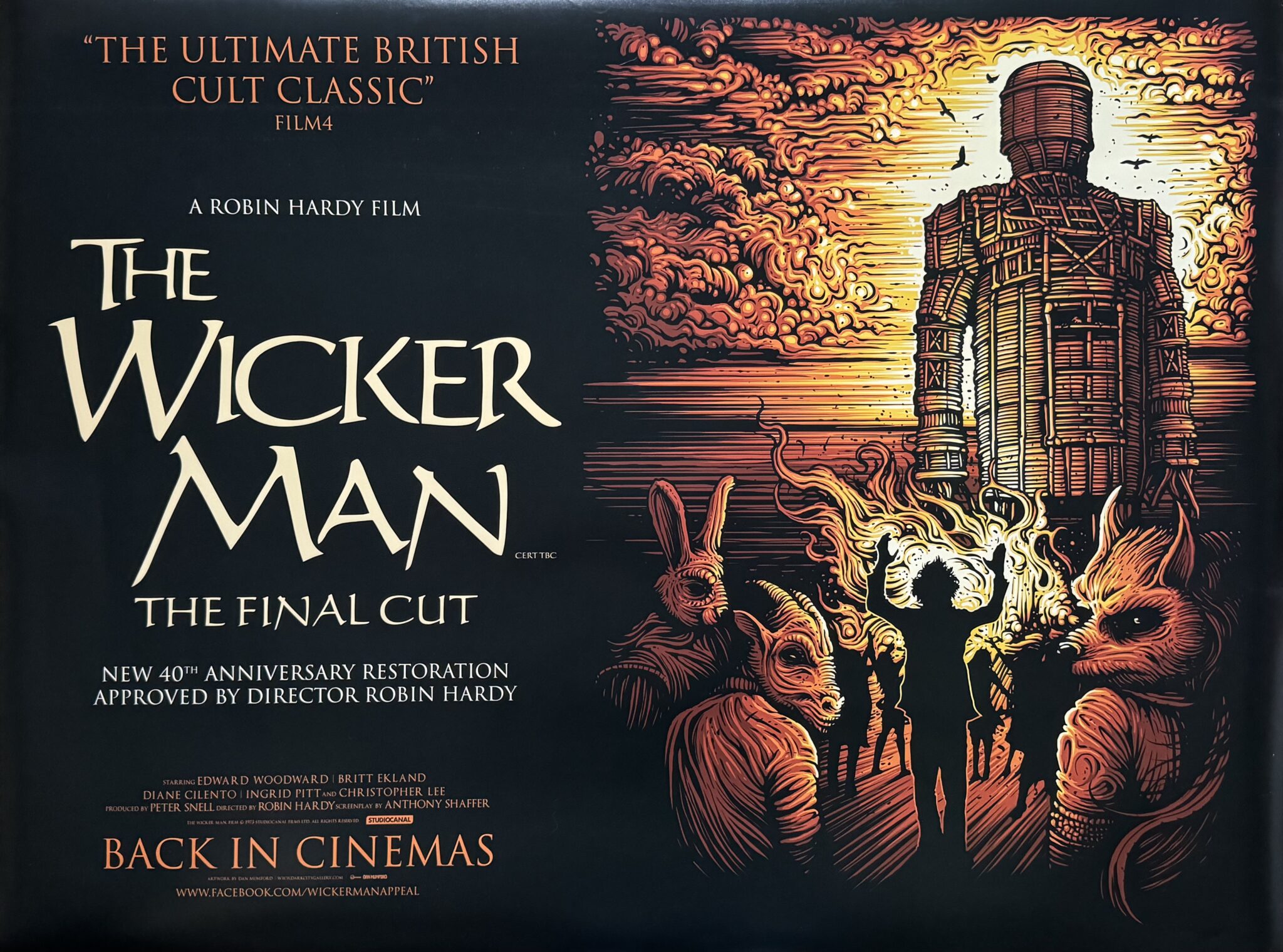 Original The Wicker Man Movie Poster - Christopher Lee - Horror