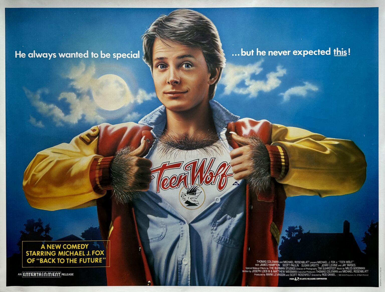 Original Teen Wolf Movie Poster - Michael J. Fox - Werewolf
