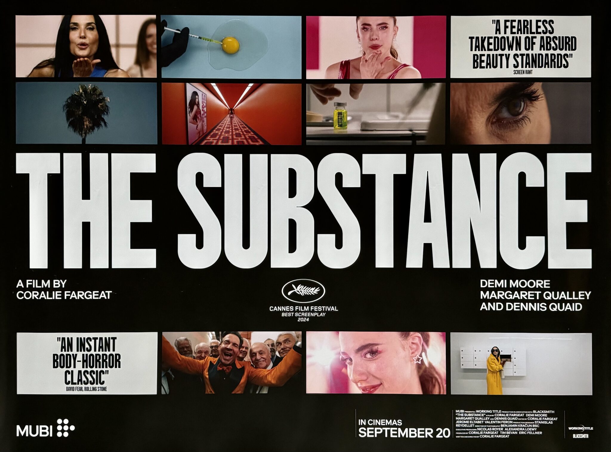 Original The Substance Movie Poster - Demi Moore - Horror