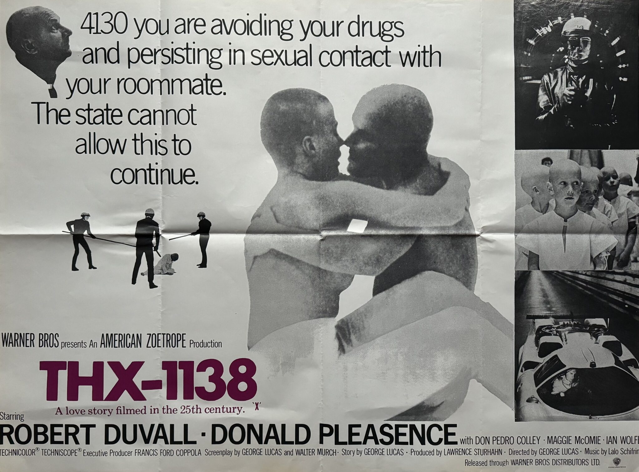 Original THX 1138 Movie Poster - George Lucas - Robert Duvall