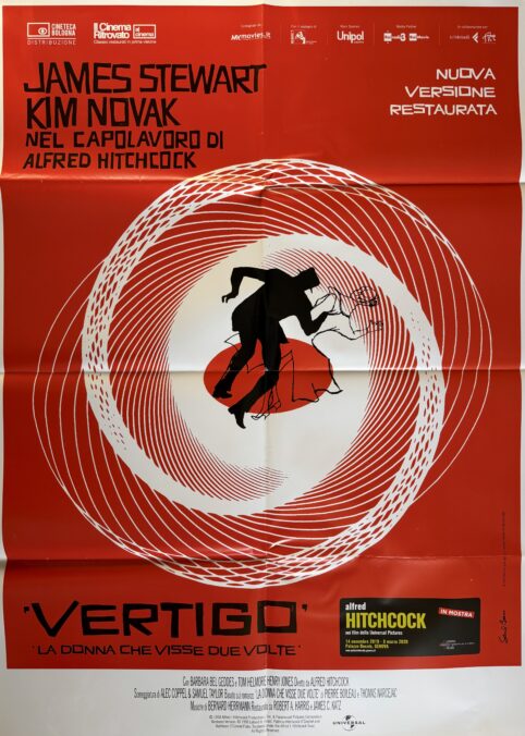 Original Vertigo Movie Poster - Alfred Hitchcock - James Stewart